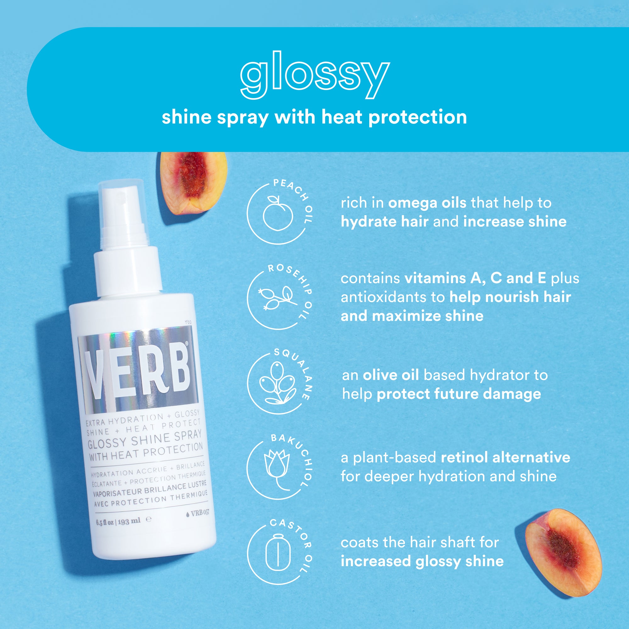 glossy shine spray with heat protection | verb® products